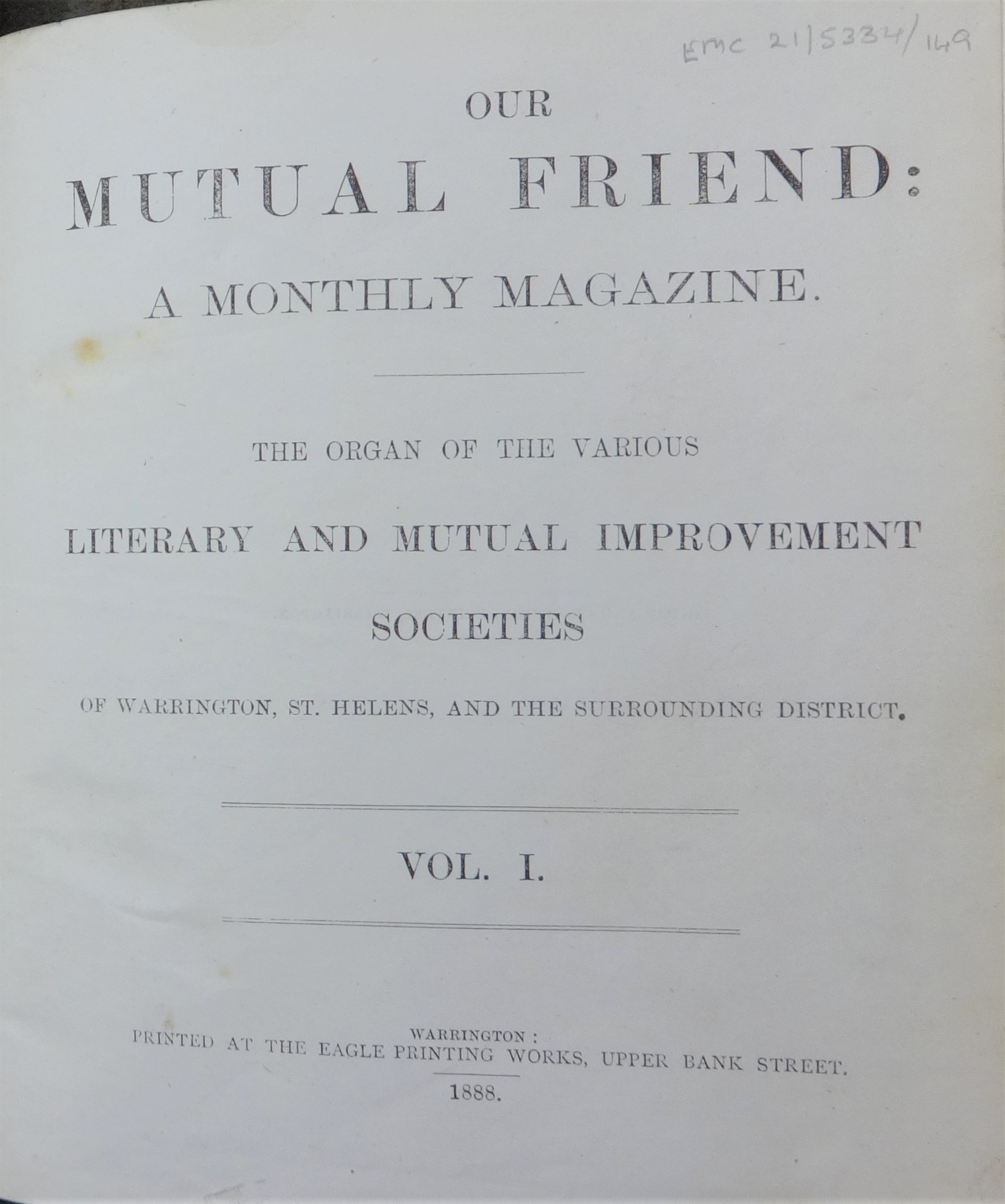 Our Mutual Friend: A Monthly Magazine of the Various Literary and ...